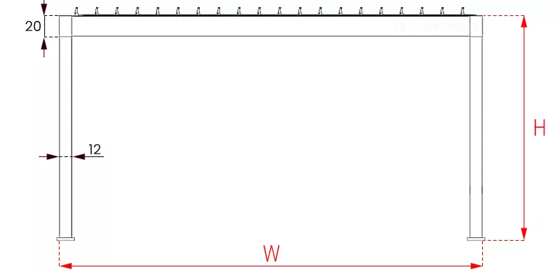 Bioline Slatted Terrace Pergola Freestanding - Measurement and ...